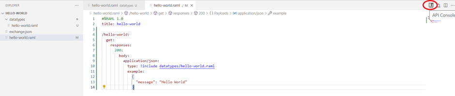 How to design an API in Anypoint Code Builder