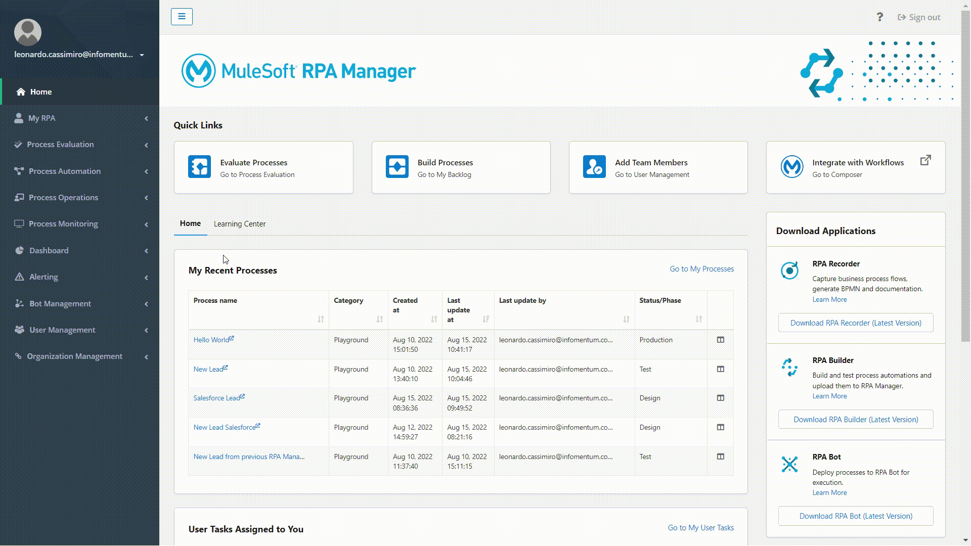 Publish MuleSoft RPA into Exchange and invoke it from a Mule API
