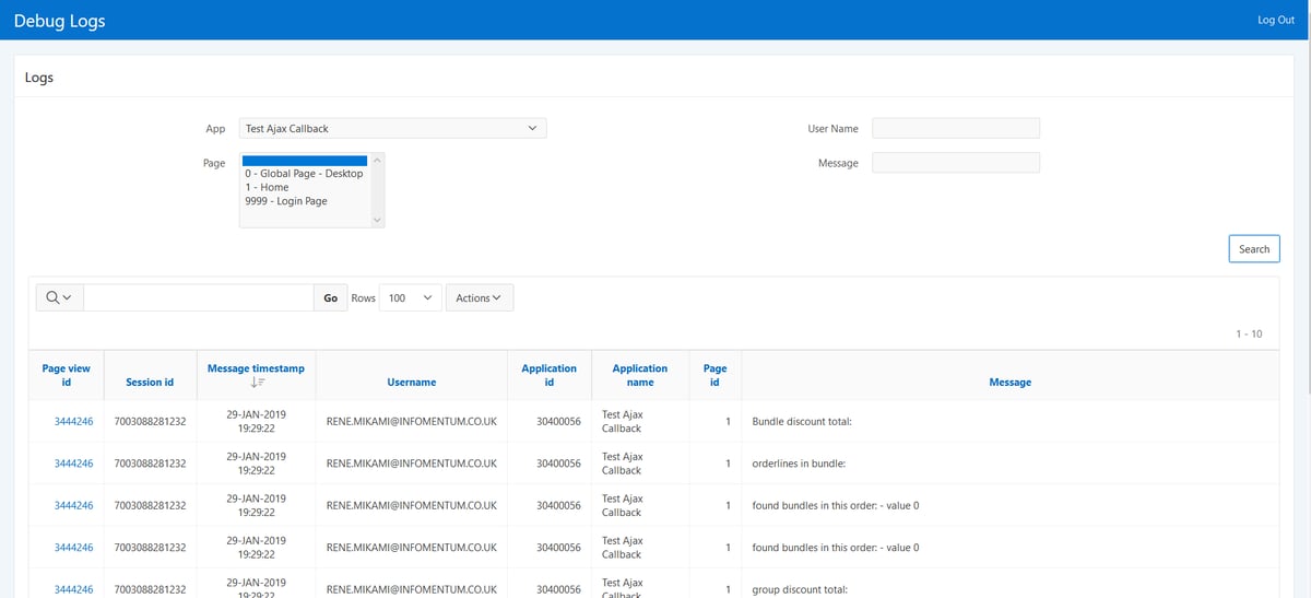 Get the most out of Oracle APEX logs