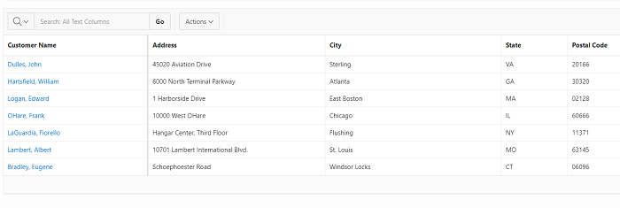 Oracle APEX: how to customise Interactive Grid search